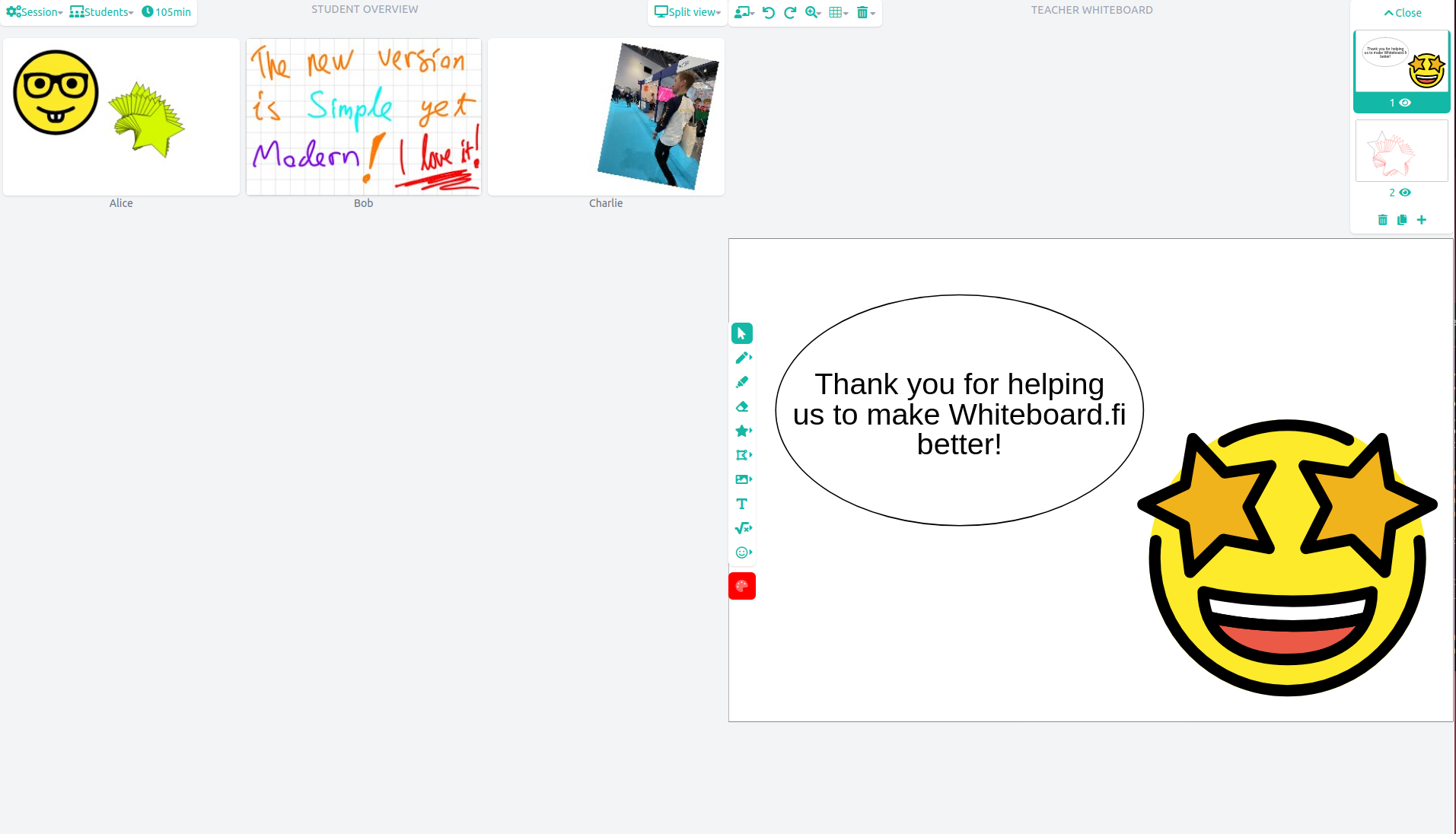 Beta testing the new “full-screen” version of Whiteboard.fi ...